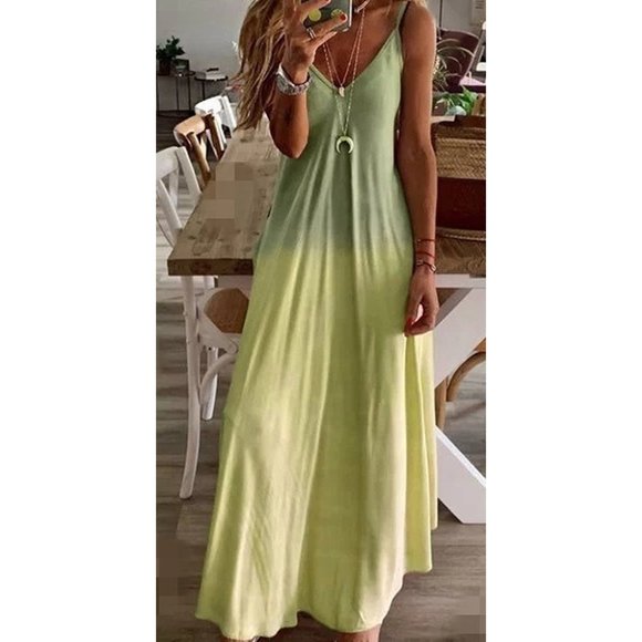 BOHO/SOHO | Dresses | Vneck Beach Maxi Sun Yellow Cover Up | Poshmark
